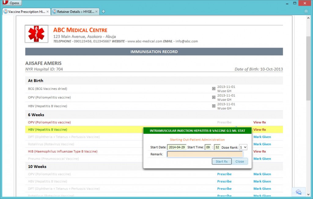 immunisation | SwiftPractice EMR